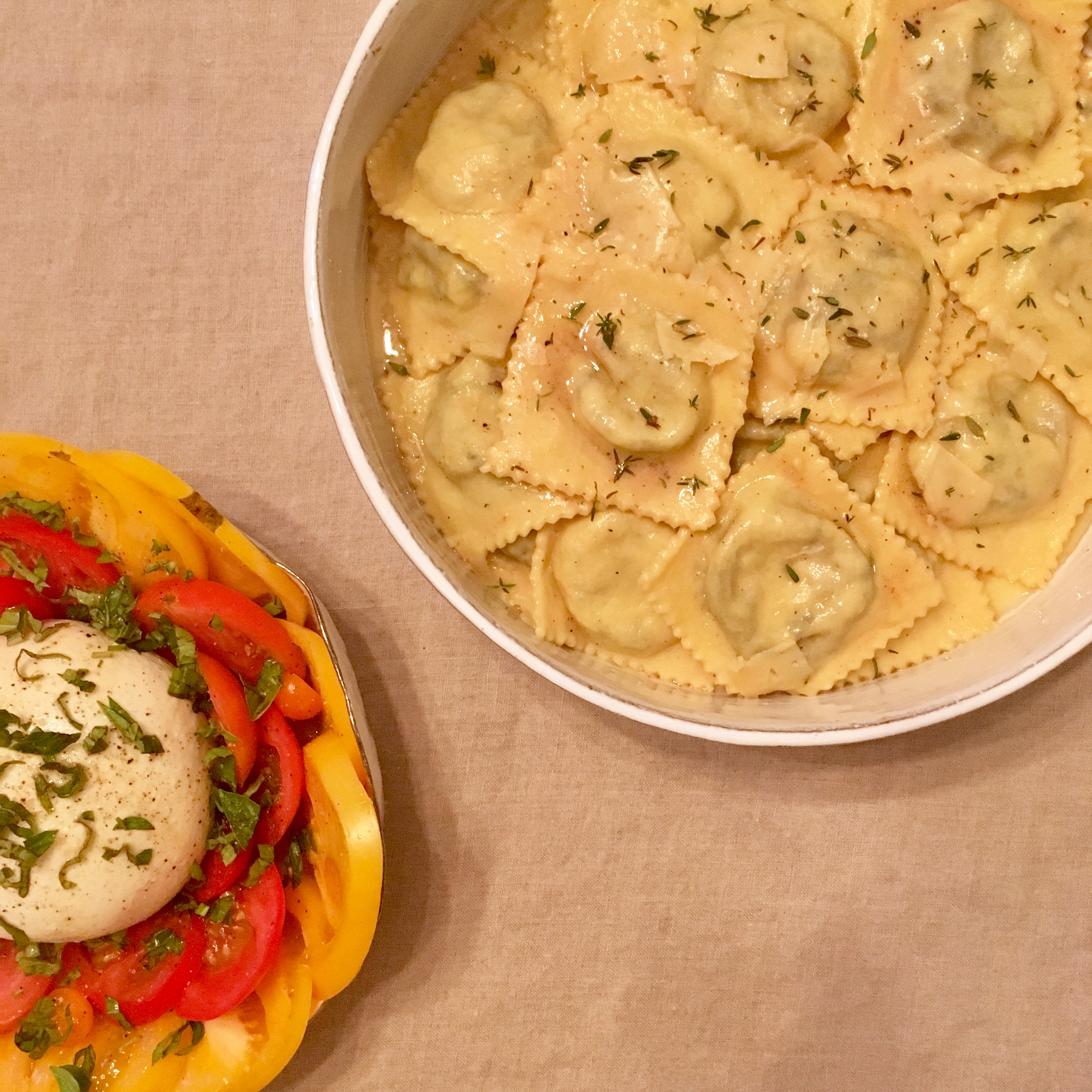Swiss Chard, Ricotta, and Soppressata Ravioli in Wine sauce – Chez Nous